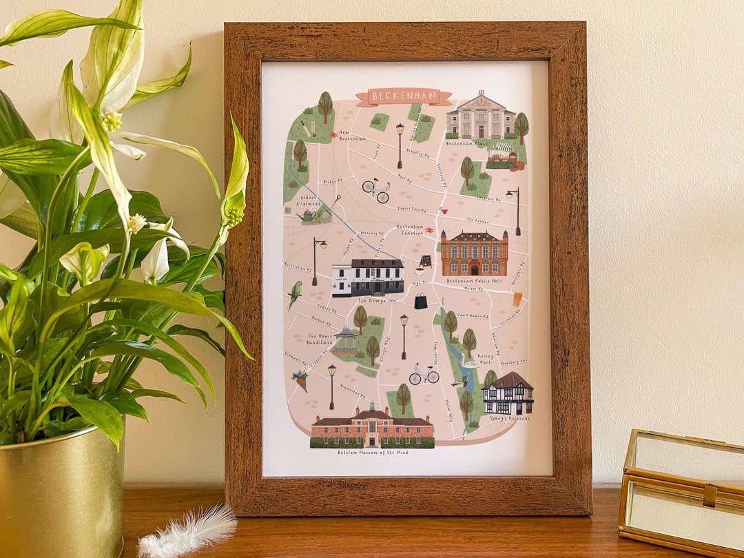 Beckenham Map, Illustrated Map of Beckenham, Beckenham Poster ...