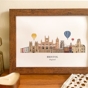Bristol Skyline Print, Bristol Cityscape, Bristol Wall Art, Bristol ...