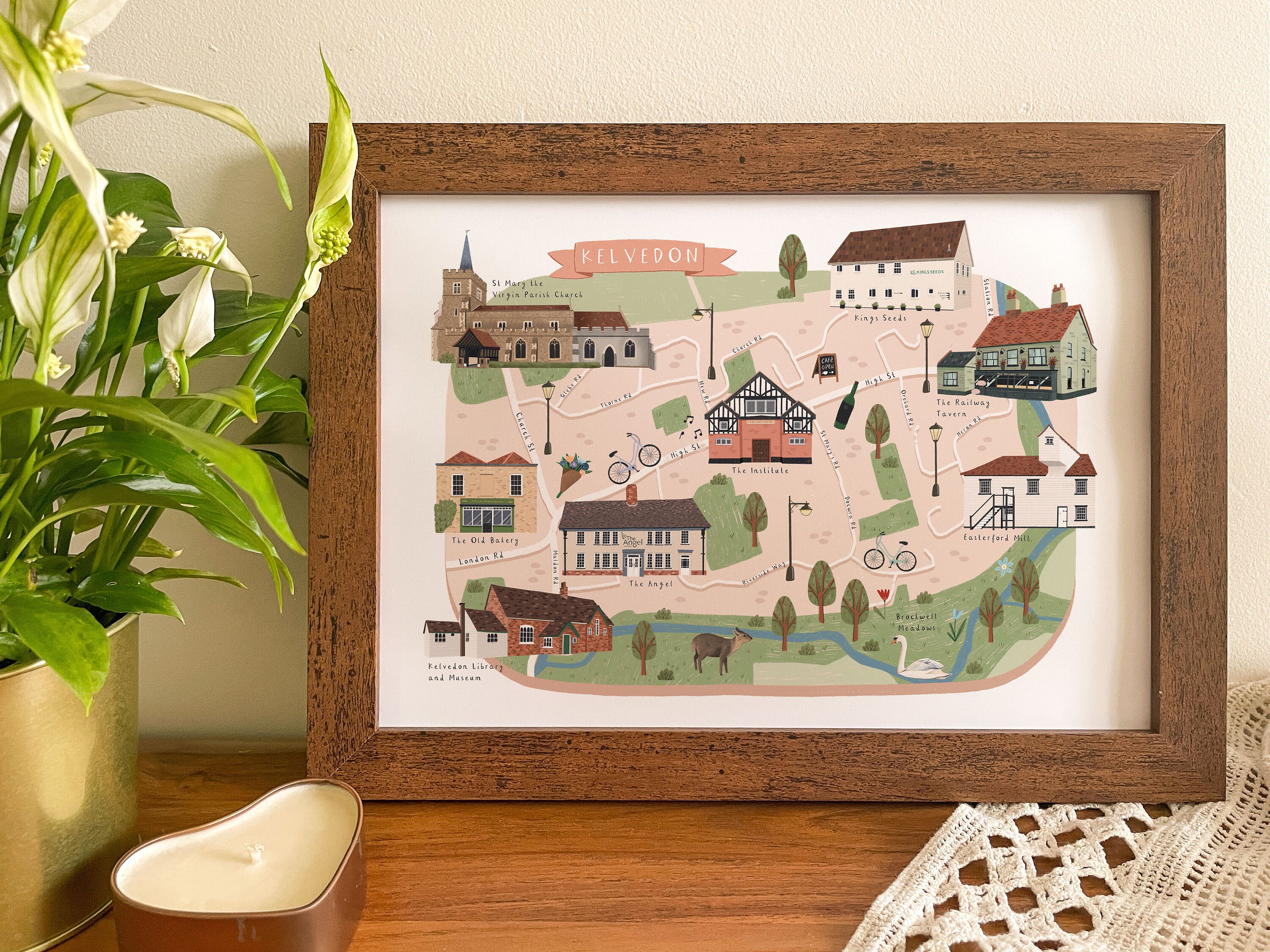 Kelvedon Map Illustrated Map of Kelvedon Kelvedon Poster - Etsy UK