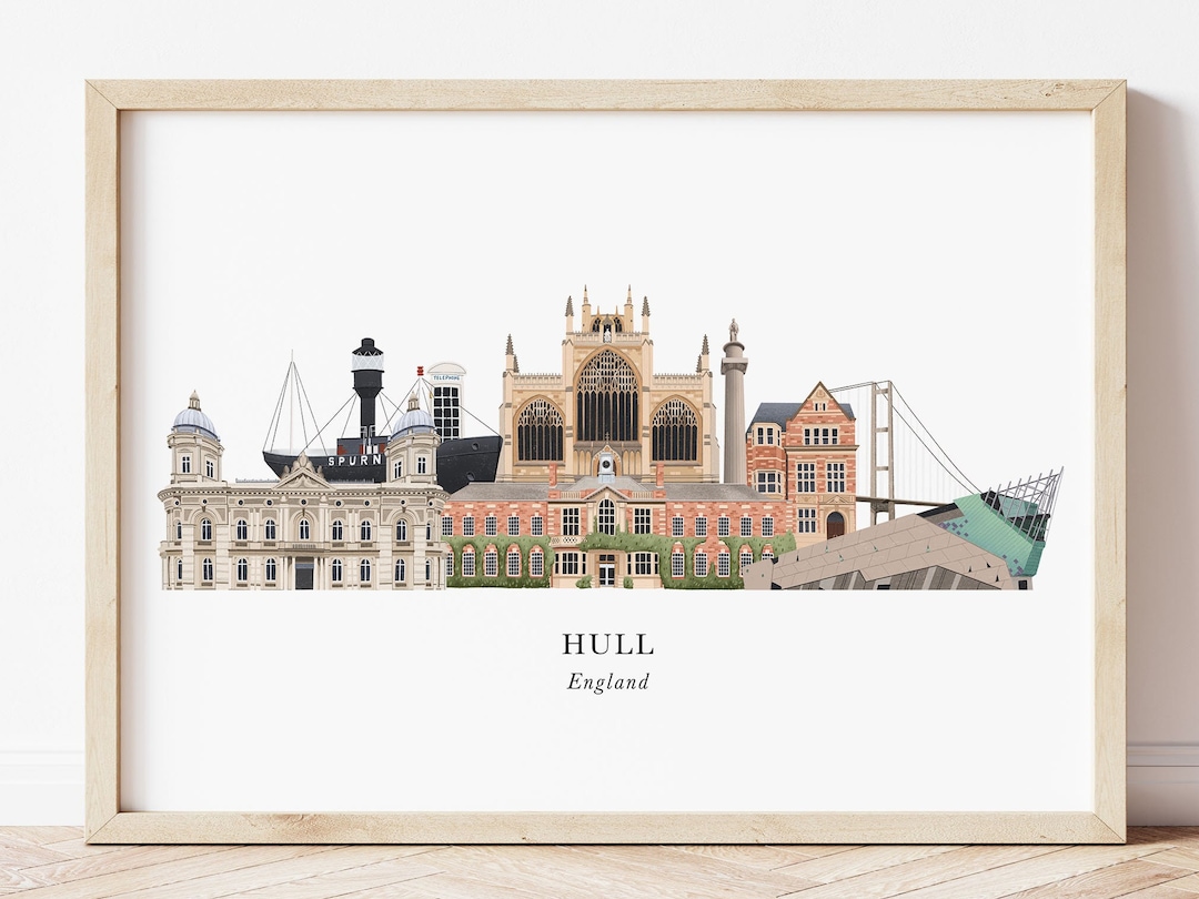 Hull Skyline Print, Hull Cityscape, Hull Wall Art, Hull Gift, Hull ...
