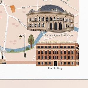 Leeds Map, Illustrated Map of Leeds, Leeds Print, Leeds Art, Leeds ...