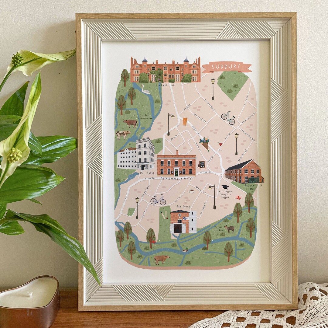 Sudbury Map, Illustrated Map of Sudbury, Sudbury Poster, Sudbury Print ...