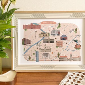 Manchester Map, Illustrated Map of Manchester, Manchester Poster ...