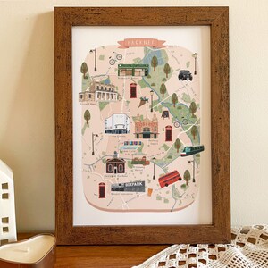 Hackney Map, Illustrated Map of Hackney, Hackney Print, Hackney Art ...