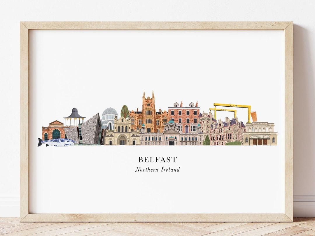 Belfast Skyline Print Belfast Cityscape Belfast Wall Art - Etsy
