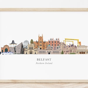 Belfast Skyline Print, Belfast Cityscape, Belfast Wall Art, Belfast ...