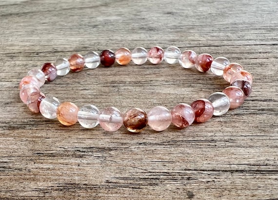 6mm Fire Quartz Stacking Bracelet Hematoid Quartz Ignites - Etsy