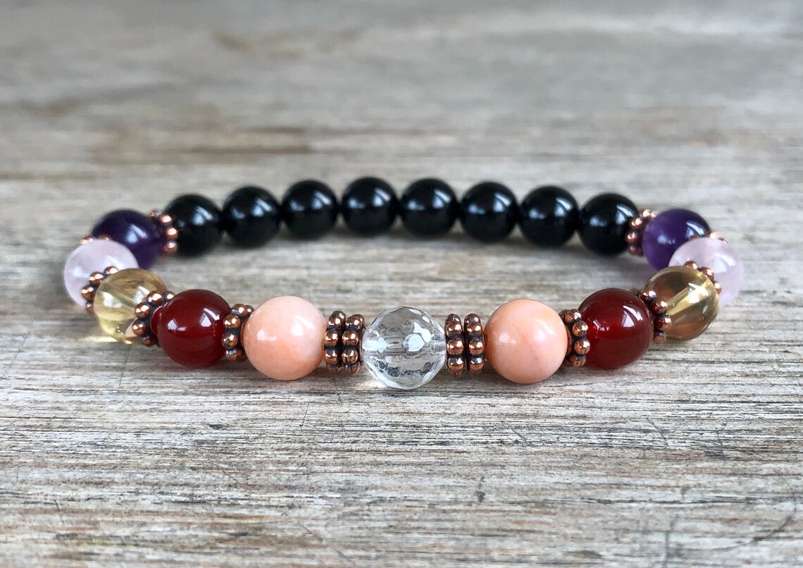 Happy 7 Bracelet for Positivity & Joy Healing Crystals Mood - Etsy