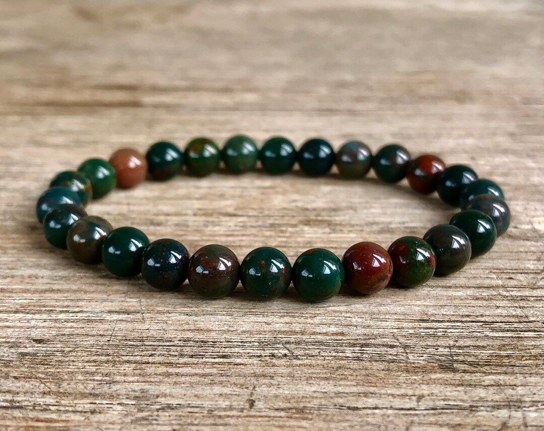 6mm Bloodstone Bracelet, Small Bead Stacking Bracelet, Wrist Mala for ...