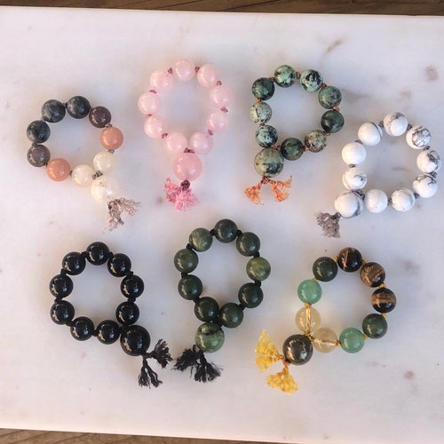 Black Tourmaline Fidget Finger Mala 9 Beads Worry Beads Mini - Etsy