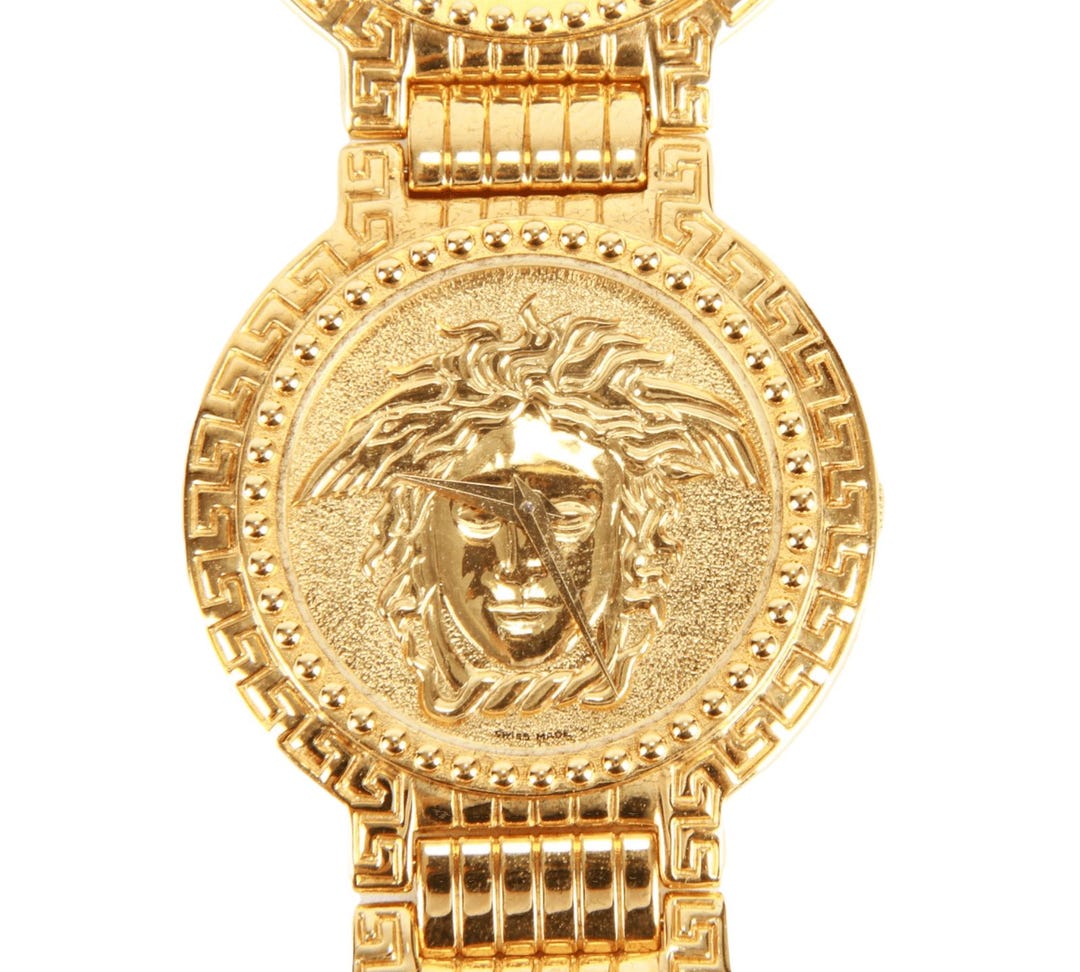 Gianni Versace Signature Medusa Head Gold Plated Vintage Coin Watch - Etsy