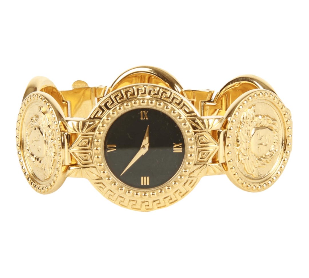 Gianni Versace Signature Medusa Head Gold Plated Vintage Coin Watch - Etsy
