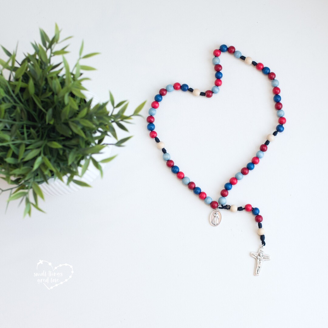 DIVINE MERCY Wood Bead Rosary Catholic Rosary Mercy Rosary - Etsy