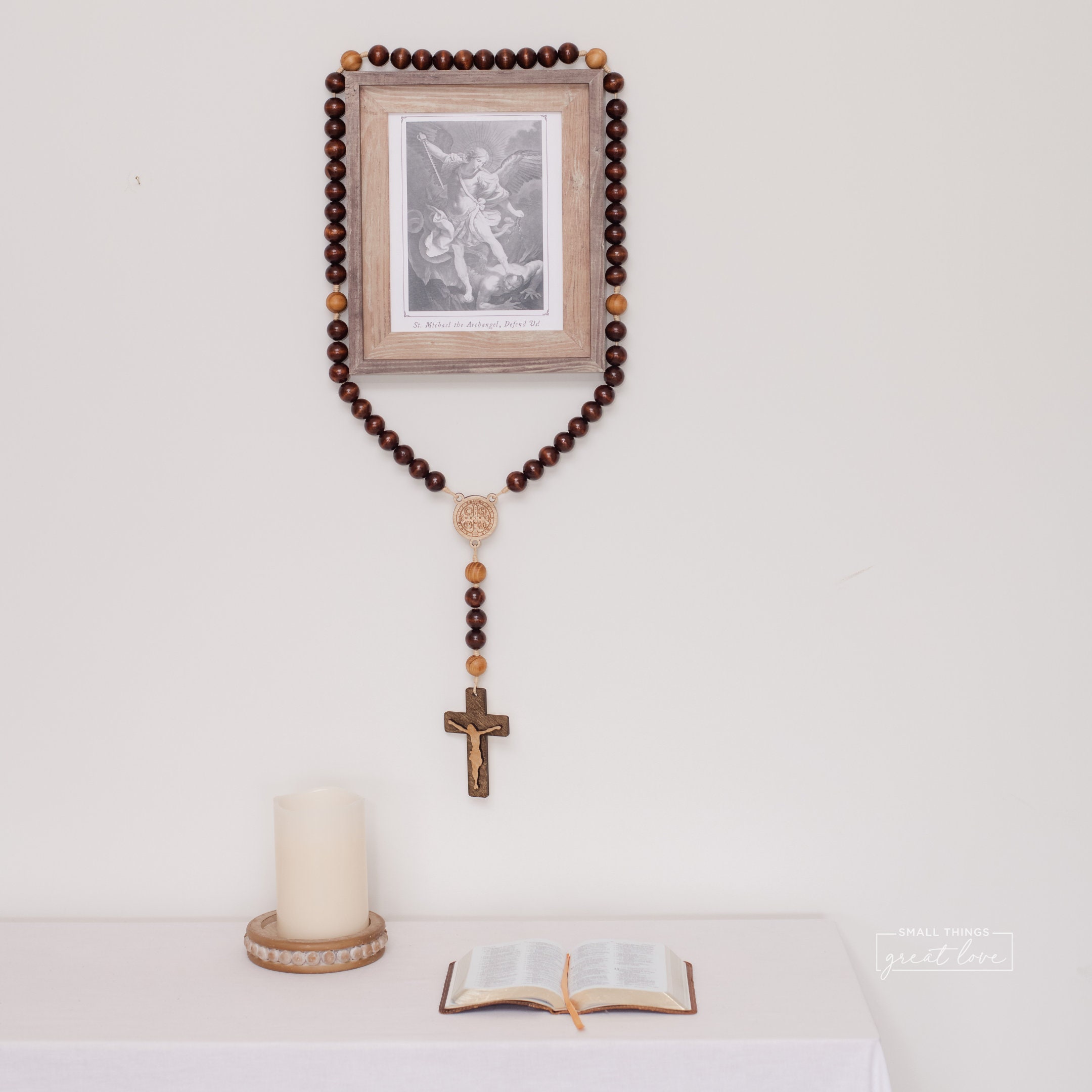 BENEDICT Wall Rosary St. Benedict Wall Rosary Wood Wall - Etsy
