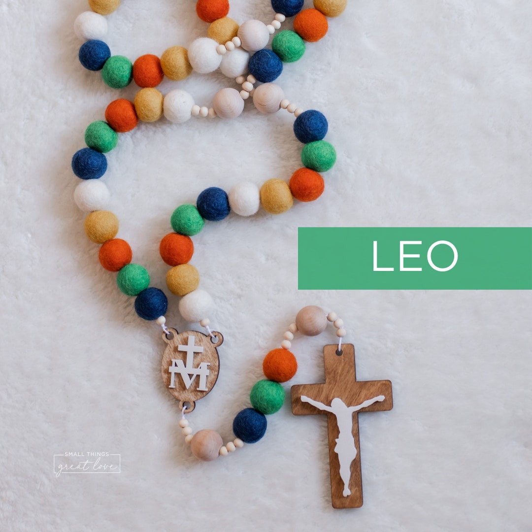 LEO Wall Rosary St. Leo the Great Wall Rosary Felt Ball Rosary Catholic ...