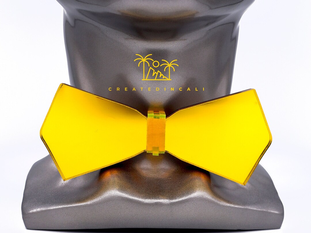 Yellow Bowtie , Mirror Bowtie, Unique Tie, Gift for Best Man Tie ...