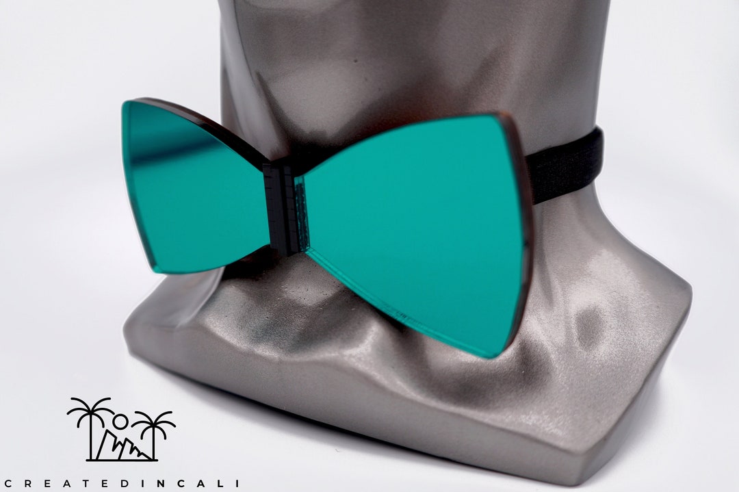 Teal Bowtie, Teal Bow Tie, Mirror Tie, Unique Tie, Womens Bowtie, Mens ...