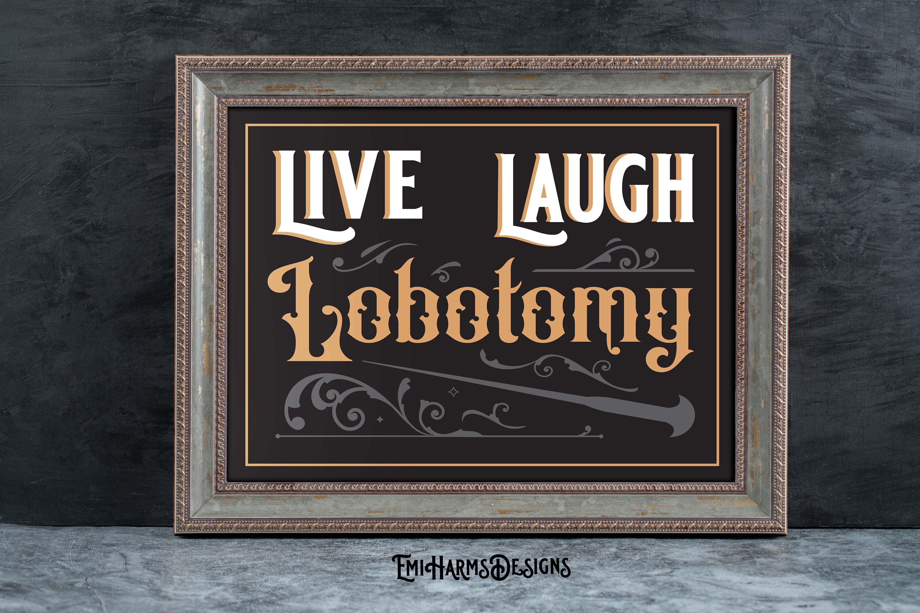 Live Laugh Lobotomy, Maximalist Vintage Decor, Digital Download, Dark ...