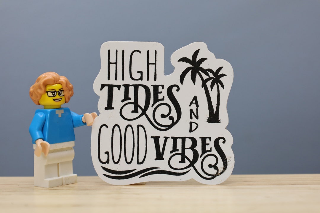 High Tides and Good Vibes, Stickers, Car Decal, Stickers, Water Bottle ...
