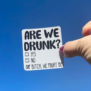 Are We Drunk Sticker, Are We Drunk, Girls Night, Bachelorette Sticker ...