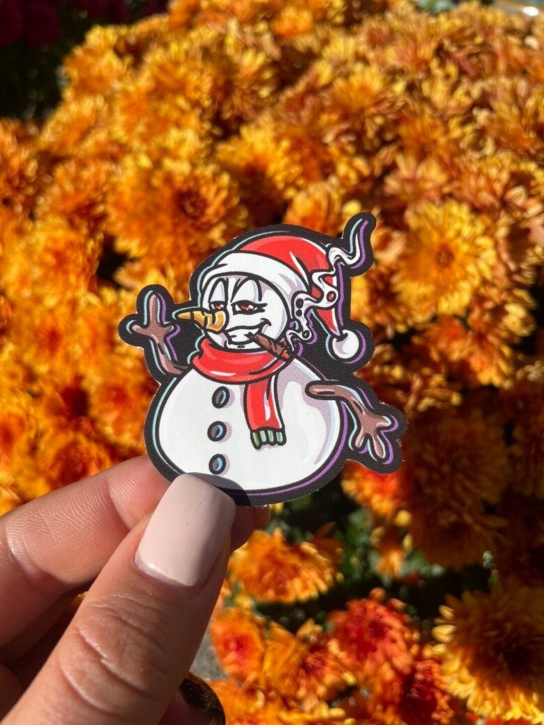Snowman Sticker, Adult Sticker Decal, Smoking Snowman Sticker, 420 ...