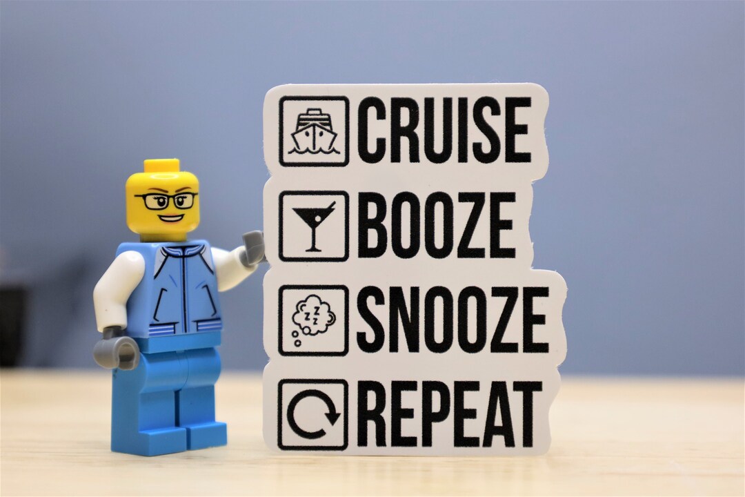 Cruise Booze Snooze Repeat, Sarcastic Sticker, Sarcastic Decal, Laptop ...