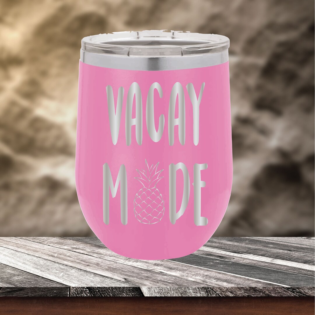 Vaca Mode With a Pineapple, Laser Engraved Double Wall Insulated Wine ...