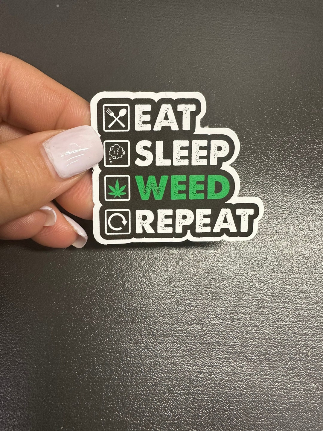 Eat Sleep Weed Repeat, Hard Hat Stickers, Hard Hat Decal, Sarcastic ...