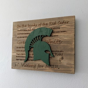 Michigan State University MSU Fight Song Wall Hanging - Etsy