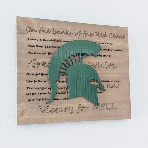 Michigan State University MSU Fight Song Wall Hanging - Etsy