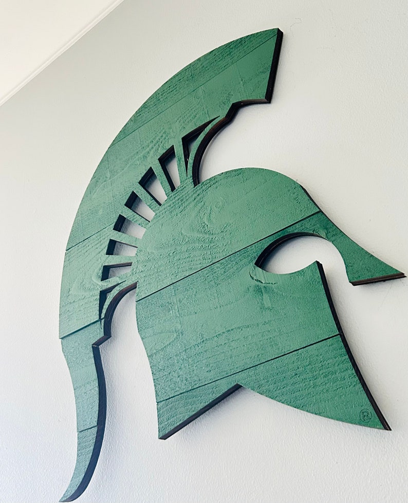 Michigan State University Spartan Head Wall Hanging Officially - Etsy