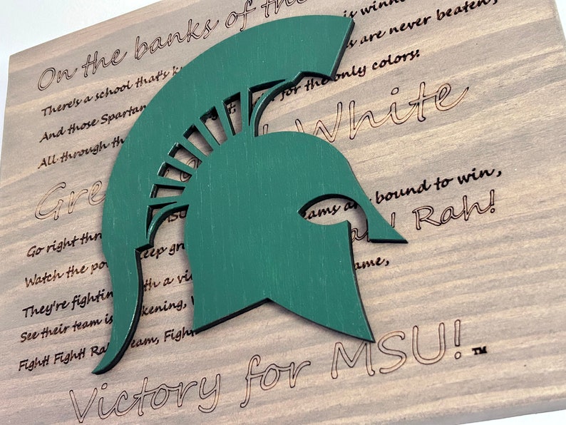 Michigan State University MSU Fight Song Wall Hanging Officially ...