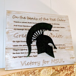 Michigan State University MSU Fight Song Wall Hanging - Etsy