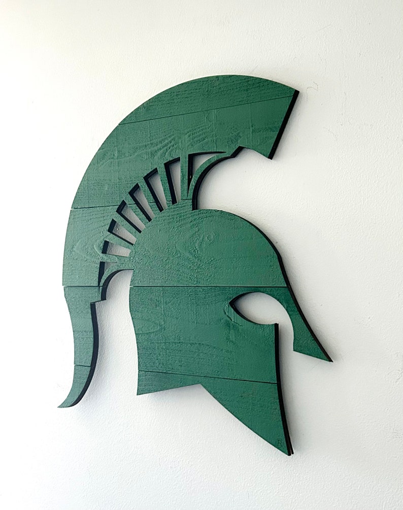 Michigan State University Spartan Head Wall Hanging Officially - Etsy