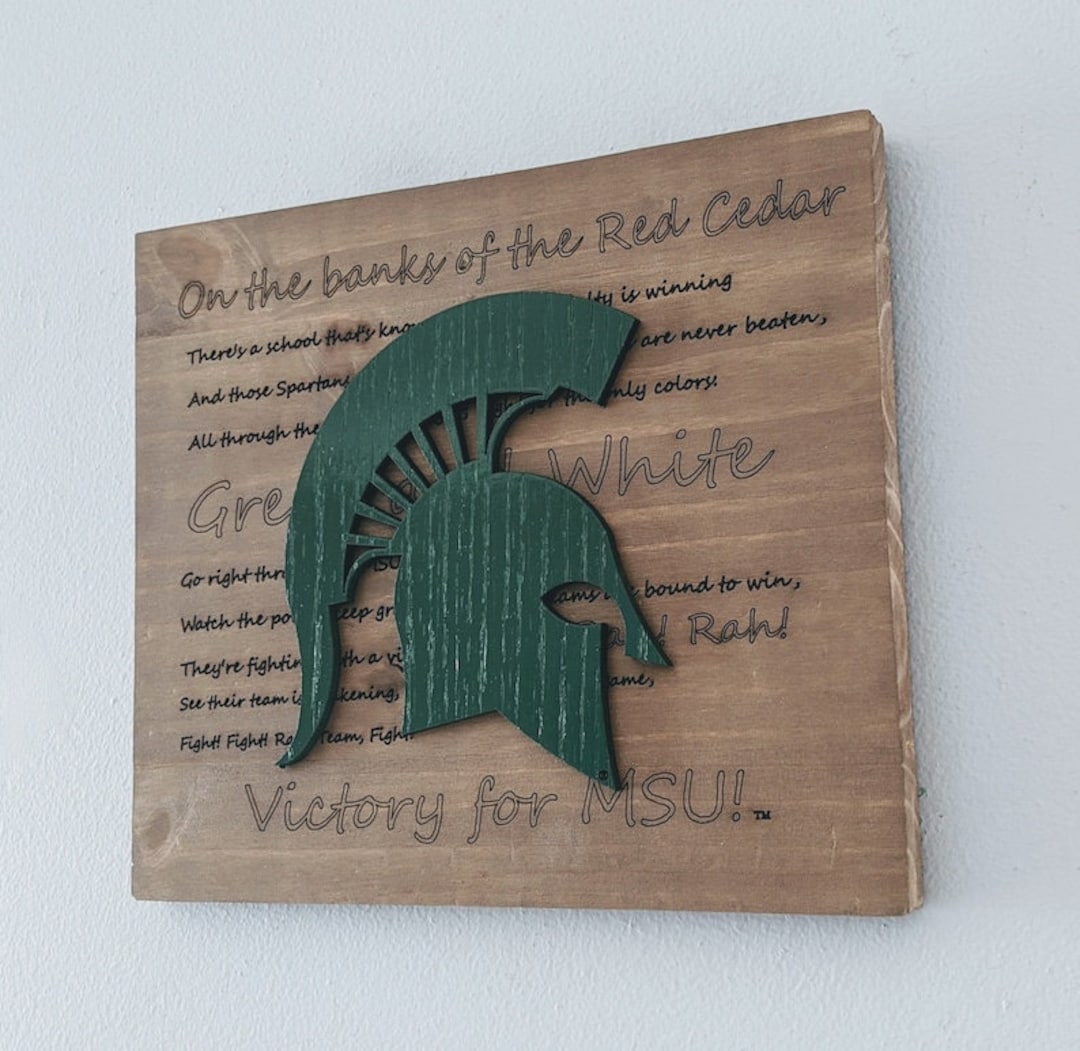 Michigan State University MSU Fight Song Wall Hanging Officially ...