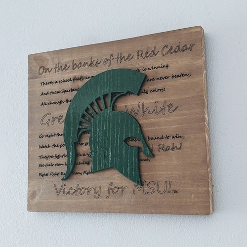 Michigan State University MSU Fight Song Wall Hanging - Etsy