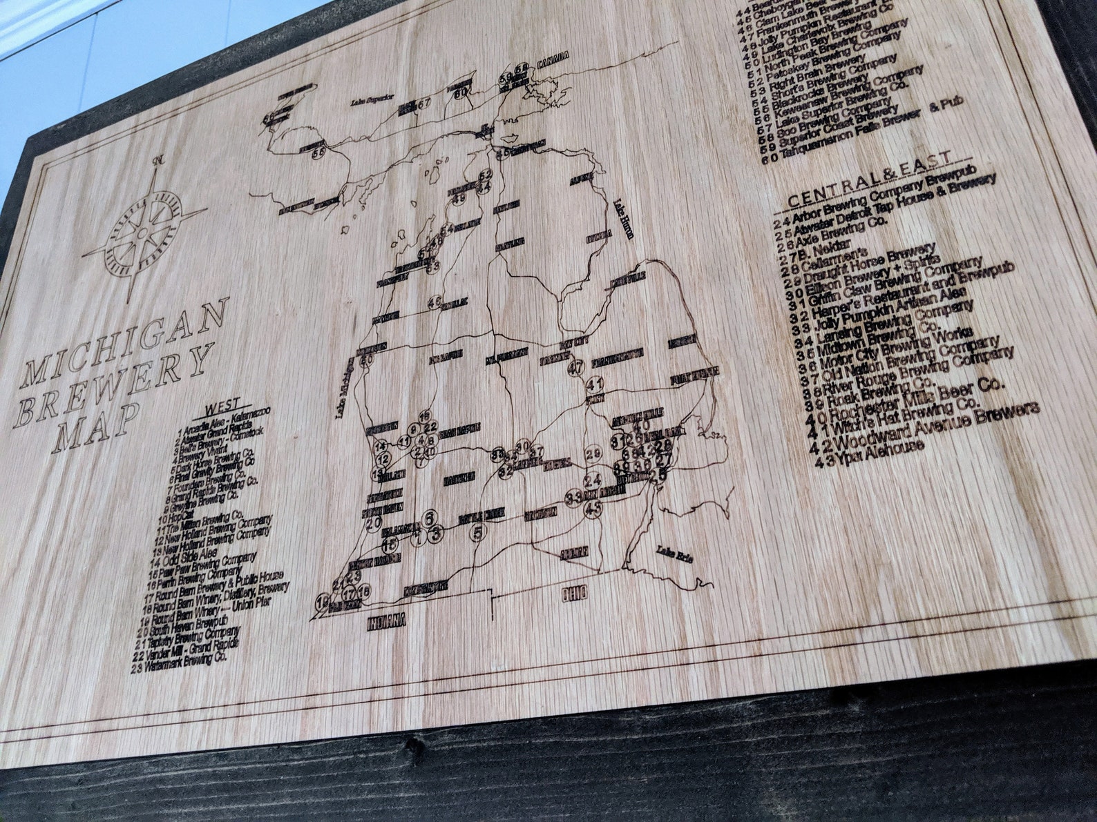 Michigan Brewery Map - Etsy