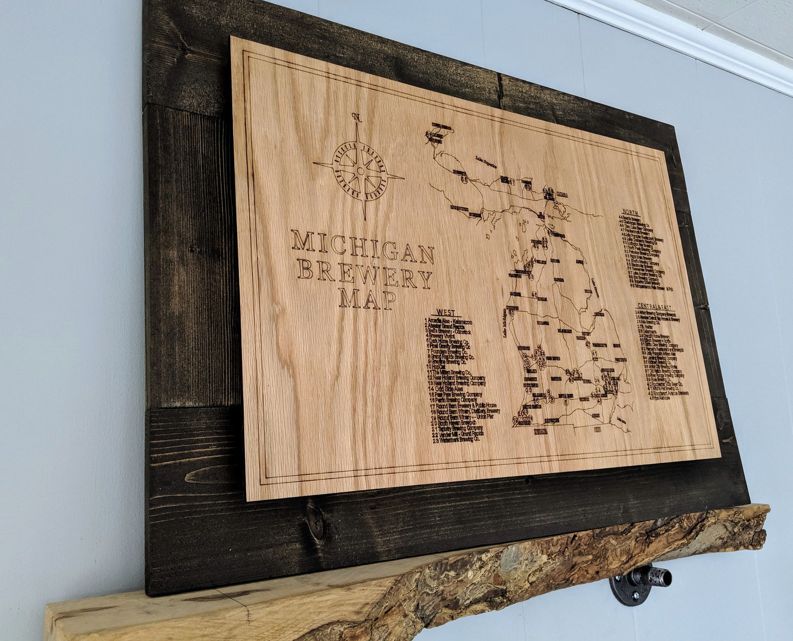 Michigan Brewery Map - Etsy