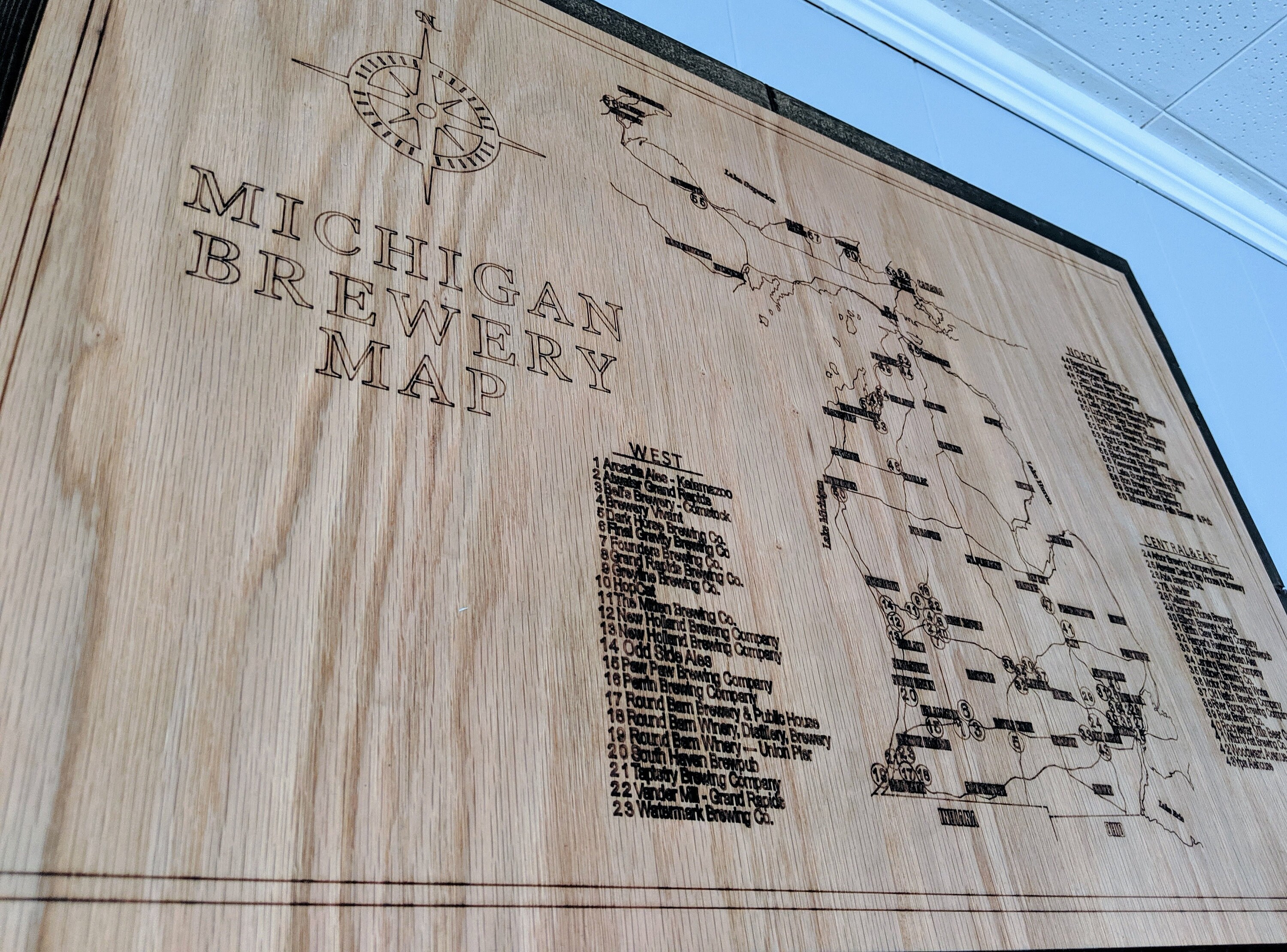 Michigan Brewery Map - Etsy