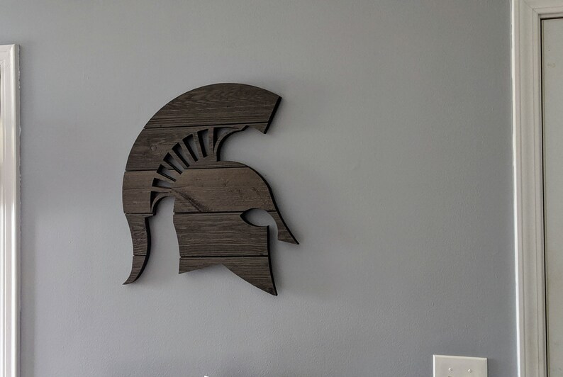 Michigan State University Spartan Head Wall Hanging Officially | Etsy
