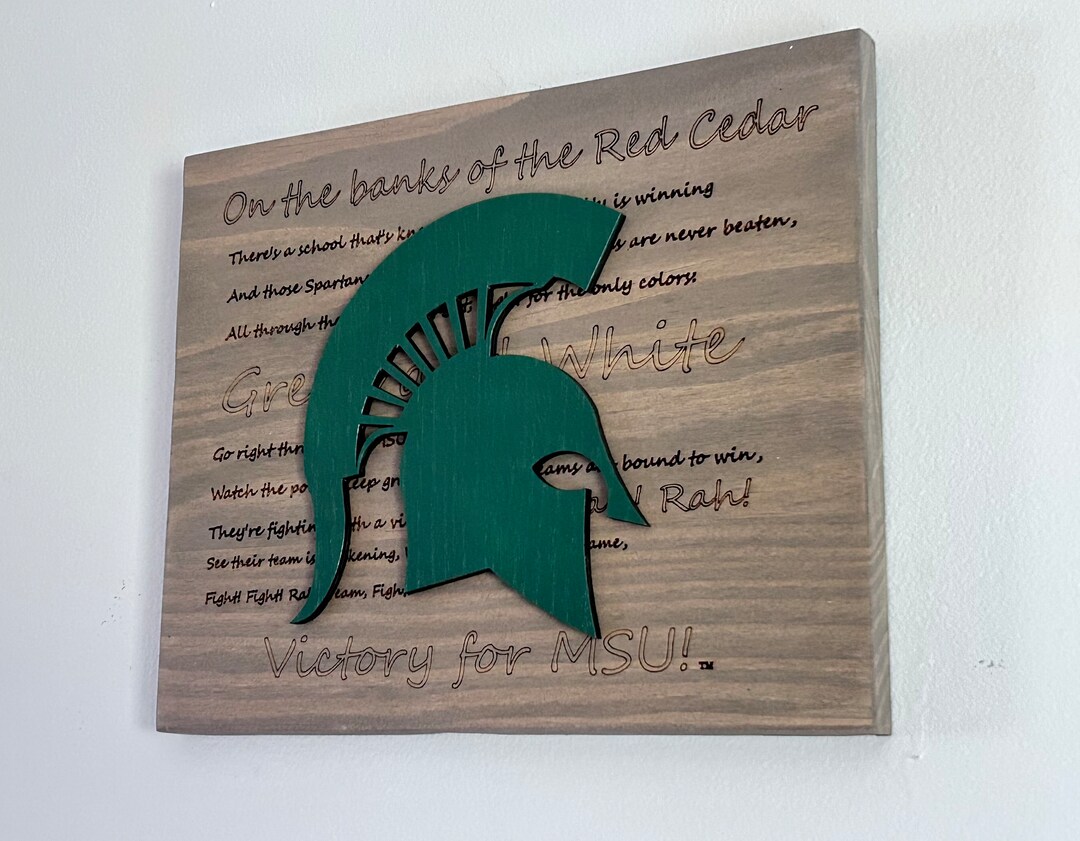 Michigan State University MSU Fight Song Wall Hanging Officially ...