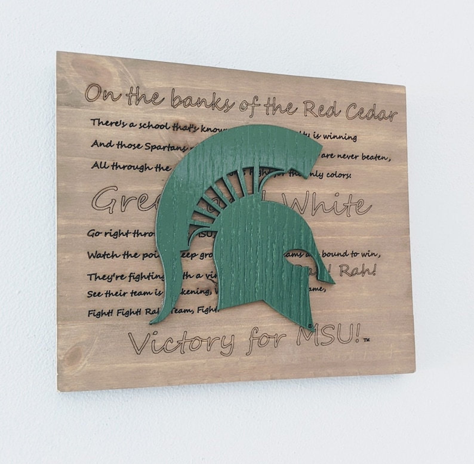 Michigan State University MSU Fight Song Wall Hanging - Etsy