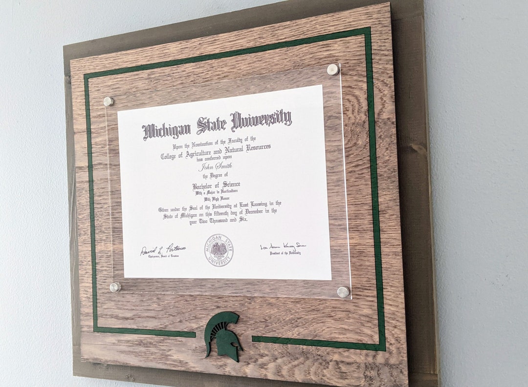 Michigan State University Spartans Diploma Frame. Officially Licensed ...