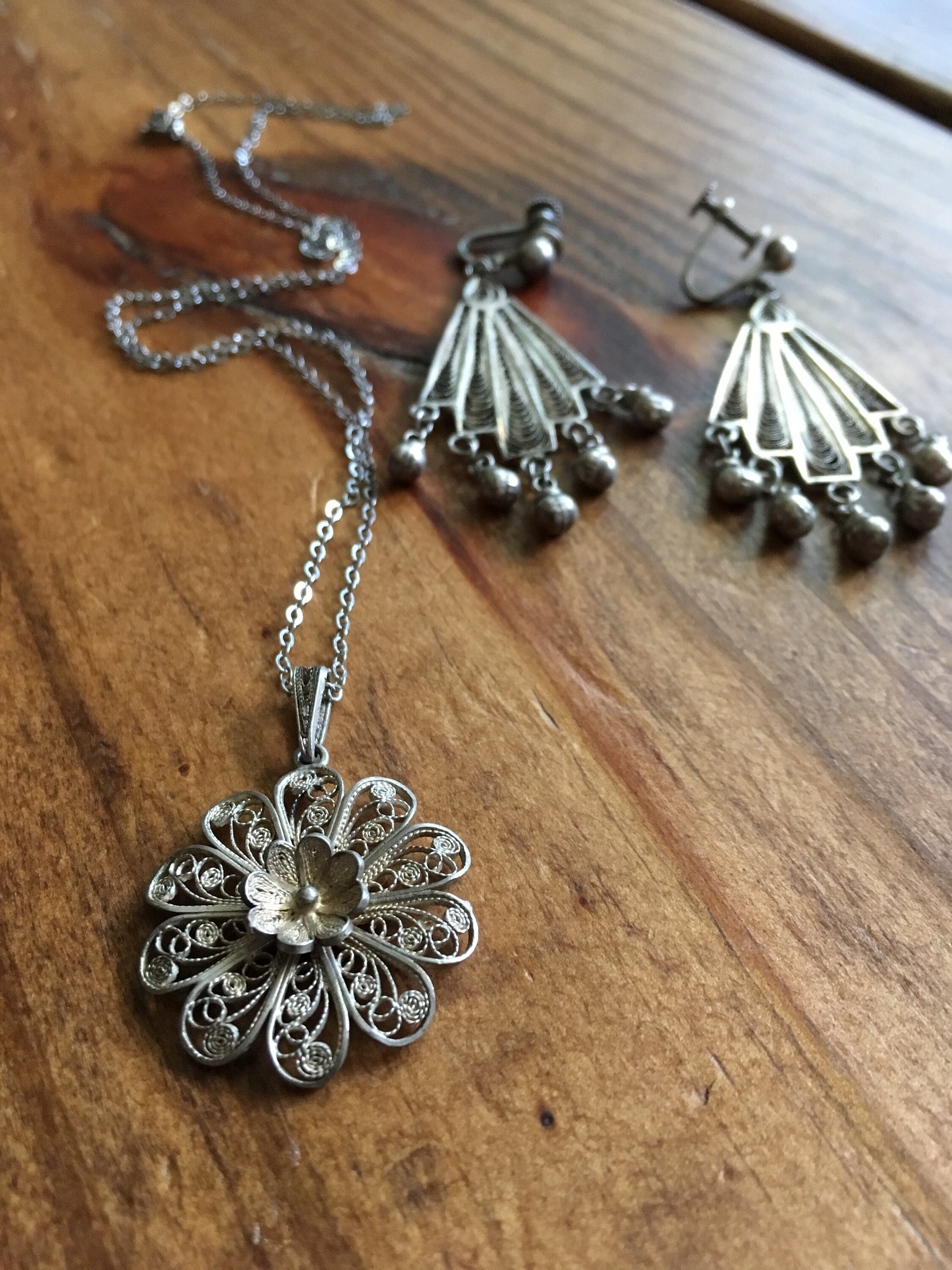 Conjunto de joyería de filigrana antigua joyería Art Nouveau | Etsy