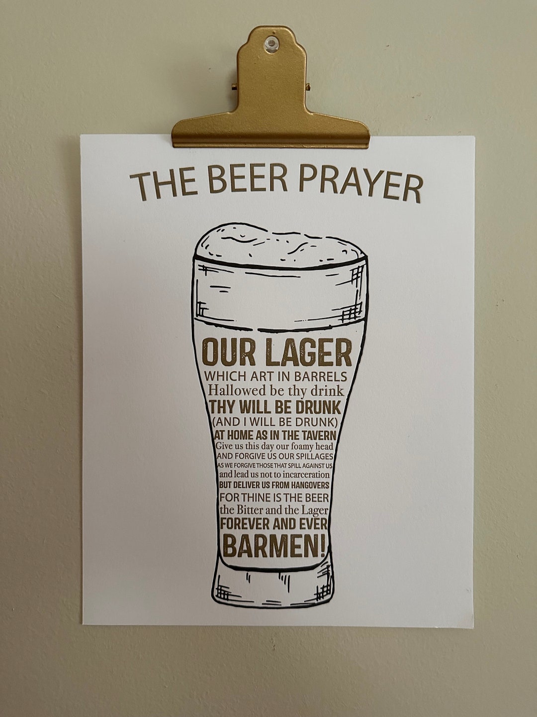 The Beer Prayer - Etsy