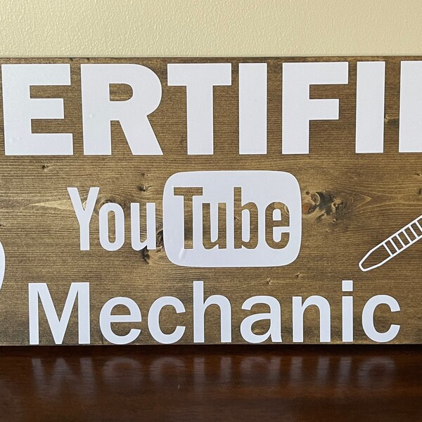 Youtube Certified Mechanic Sign - Etsy