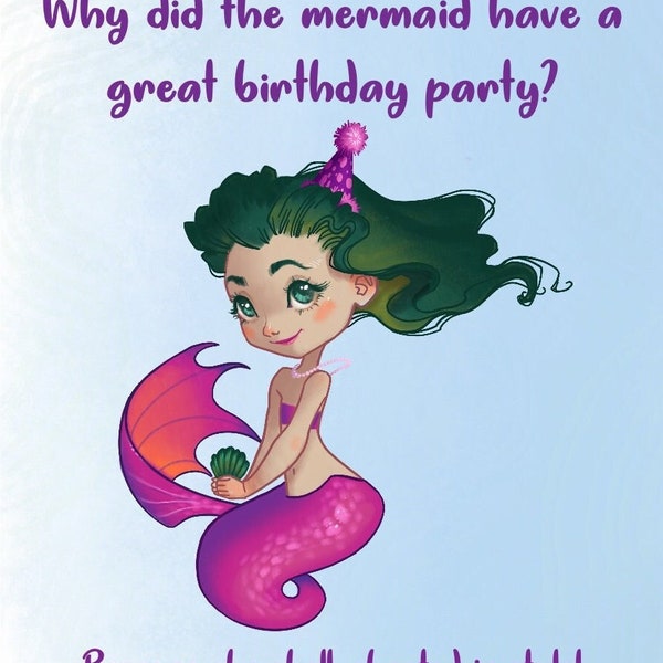 Mermaid Pun Card - Etsy
