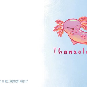 Thanxolotl! - Hilarious Digital Axolotl-themed Thank You Card - Etsy