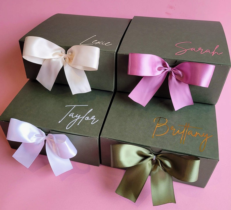 Sage Green Personalized Gift Box for Bridesmaids Wedding - Etsy