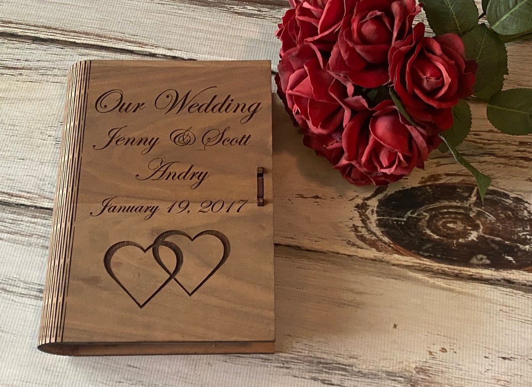 Living Hinge Book, Wooden Photo Book, Wedding Keepsake Book ...